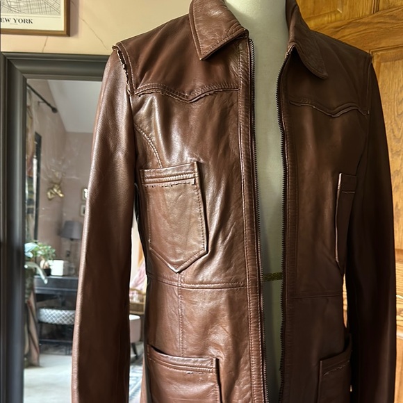 Sundance | Jackets & Coats | Vintage 7s Style Sundance Brown Leather ...